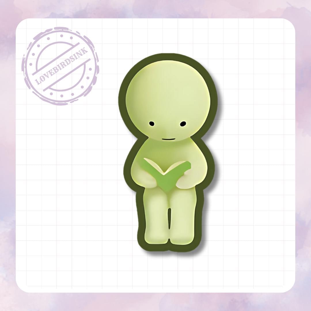 Reading Smiski Vinyl Sticker: Book Lover Kawaii Decal for Laptop Tablet ...