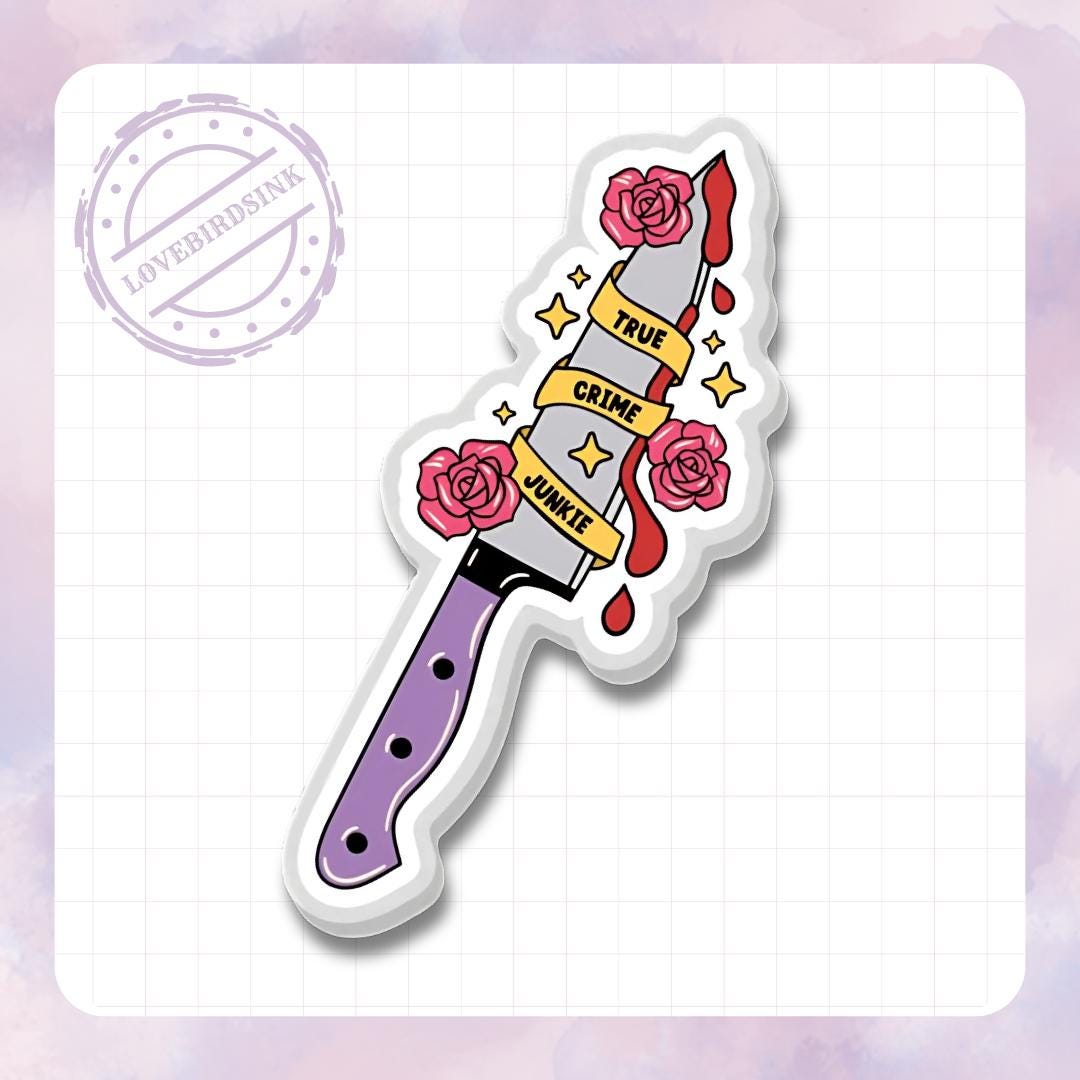 True Crime Knife Pin | Spooky Cute Gothic Acrylic Pin | Creepy Horror ...