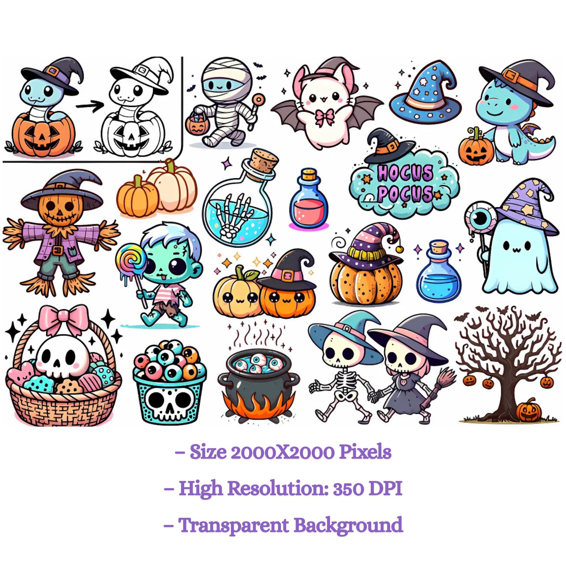 Kawaii Halloween / Cute Clip Art / Doodle Art / Stickers / Digital Art ...