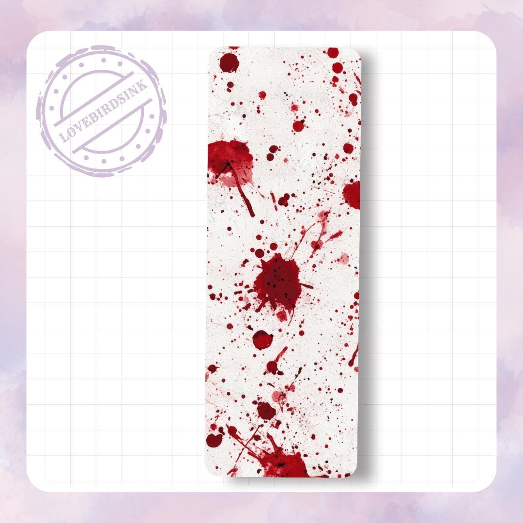 Blood Splatter Bookmark | Creepy Horror | True Crime | Thriller Bloody ...