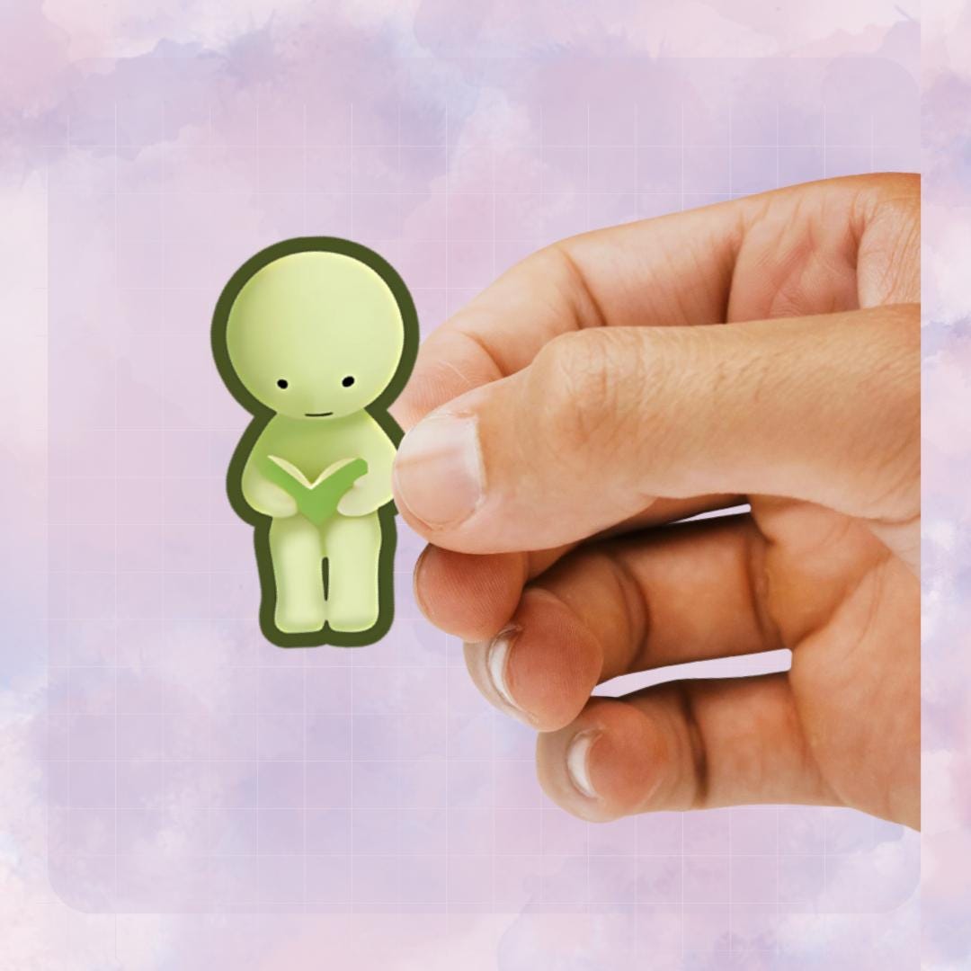 Reading Smiski Vinyl Sticker: Book Lover Kawaii Decal for Laptop Tablet ...
