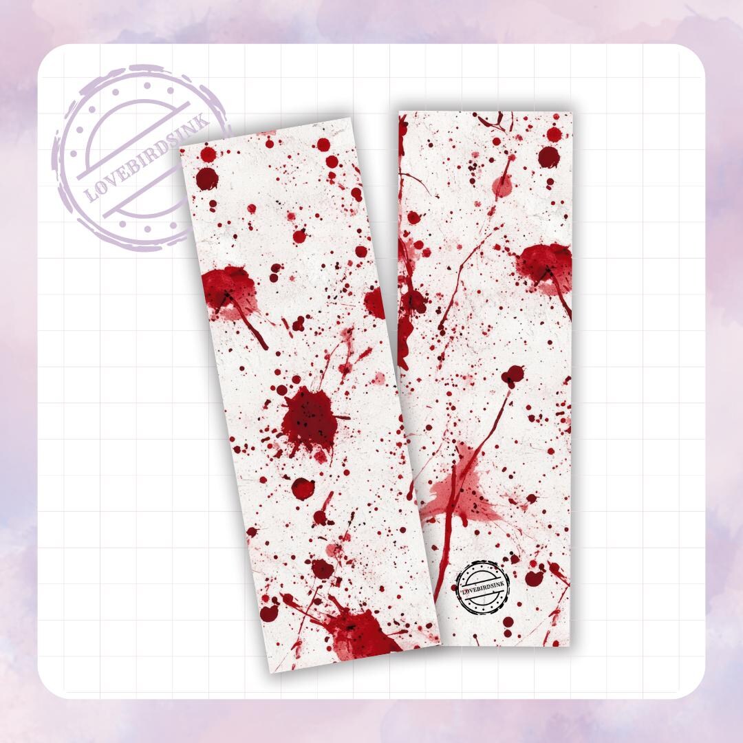 Blood Splatter Bookmark Gothic Horror True Crime Horror Bookmark Gift ...