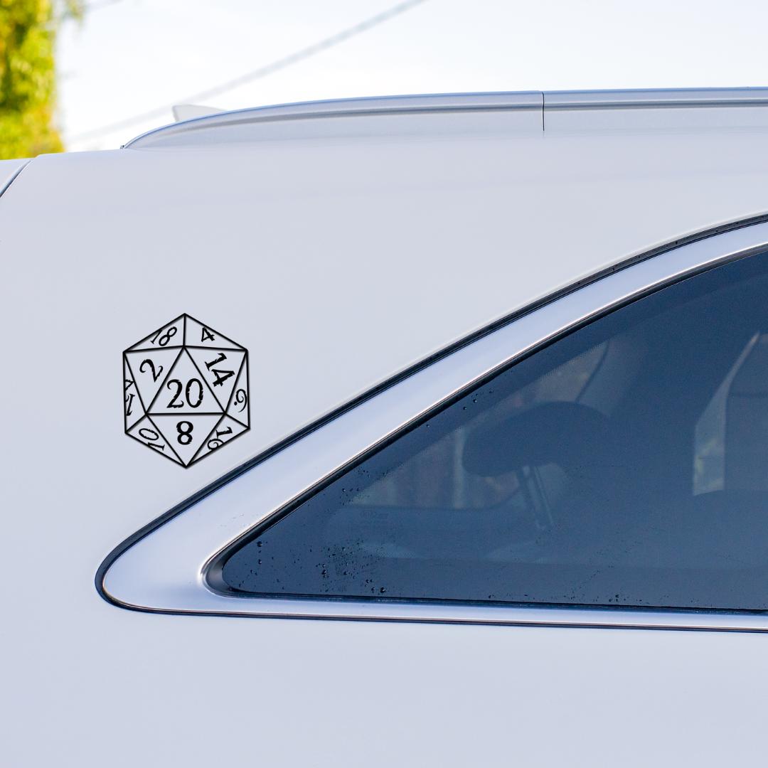 D20 Dice Permanent Vinyl Decal | Dungeons & Dragons Car Decal - Etsy