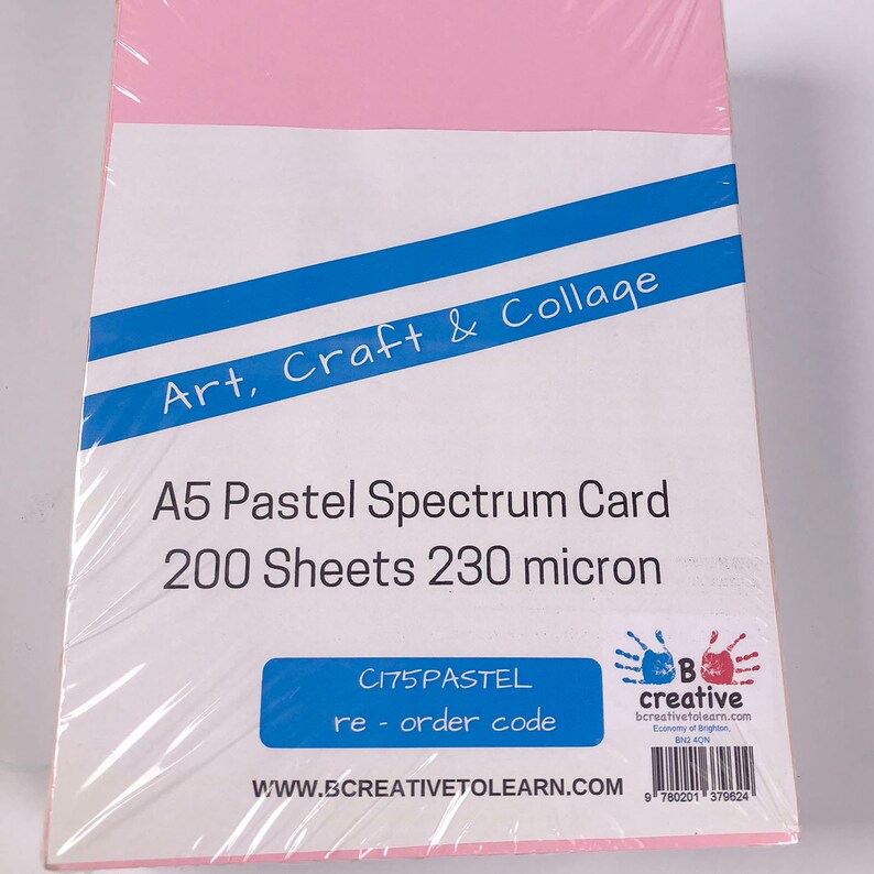 A5 Pastel Colour Card Pack 200 Sheets 10 Colours 180gsm | Etsy UK