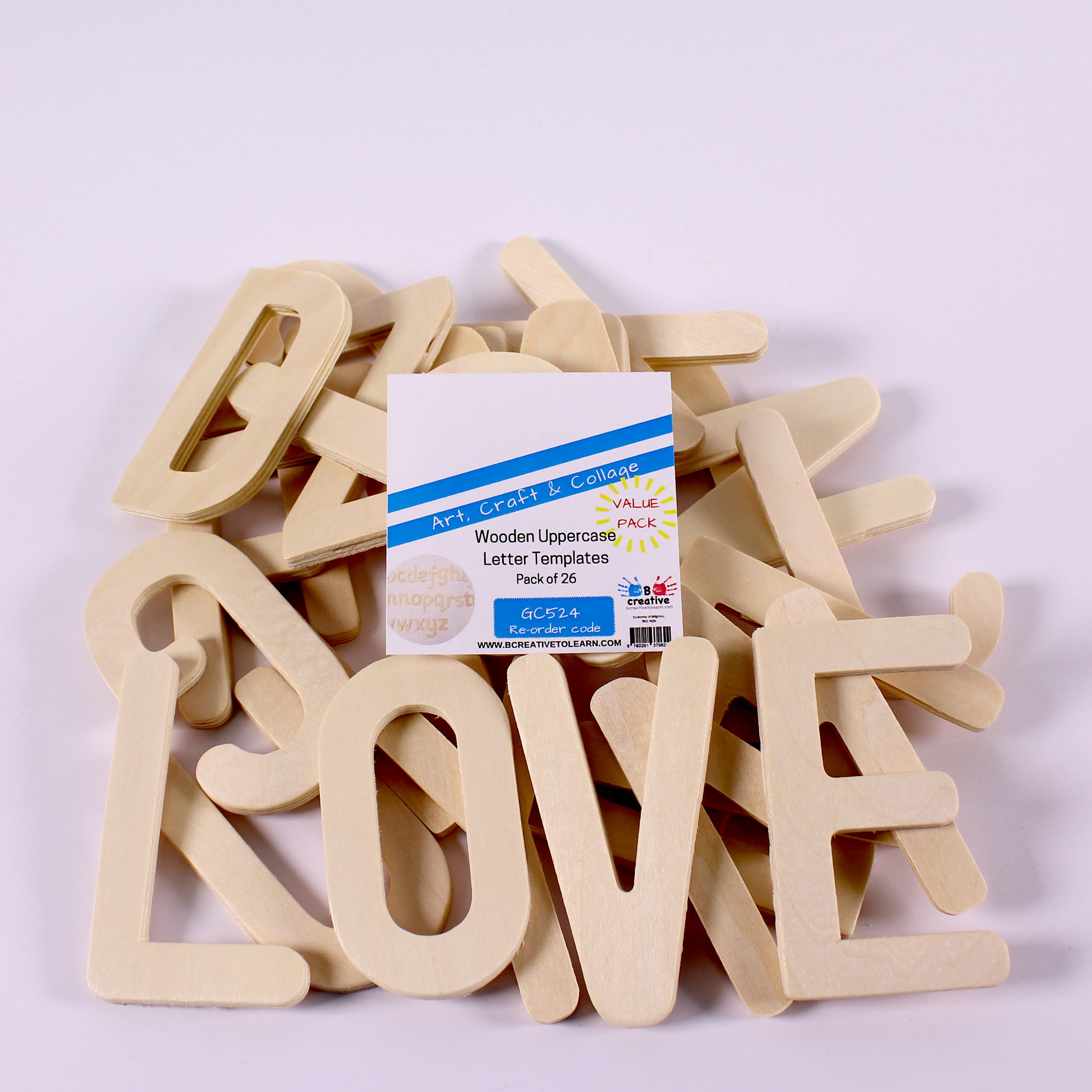 Wooden Alphabet Stencils: Kids' Uppercase Letter Craft Set - Etsy UK
