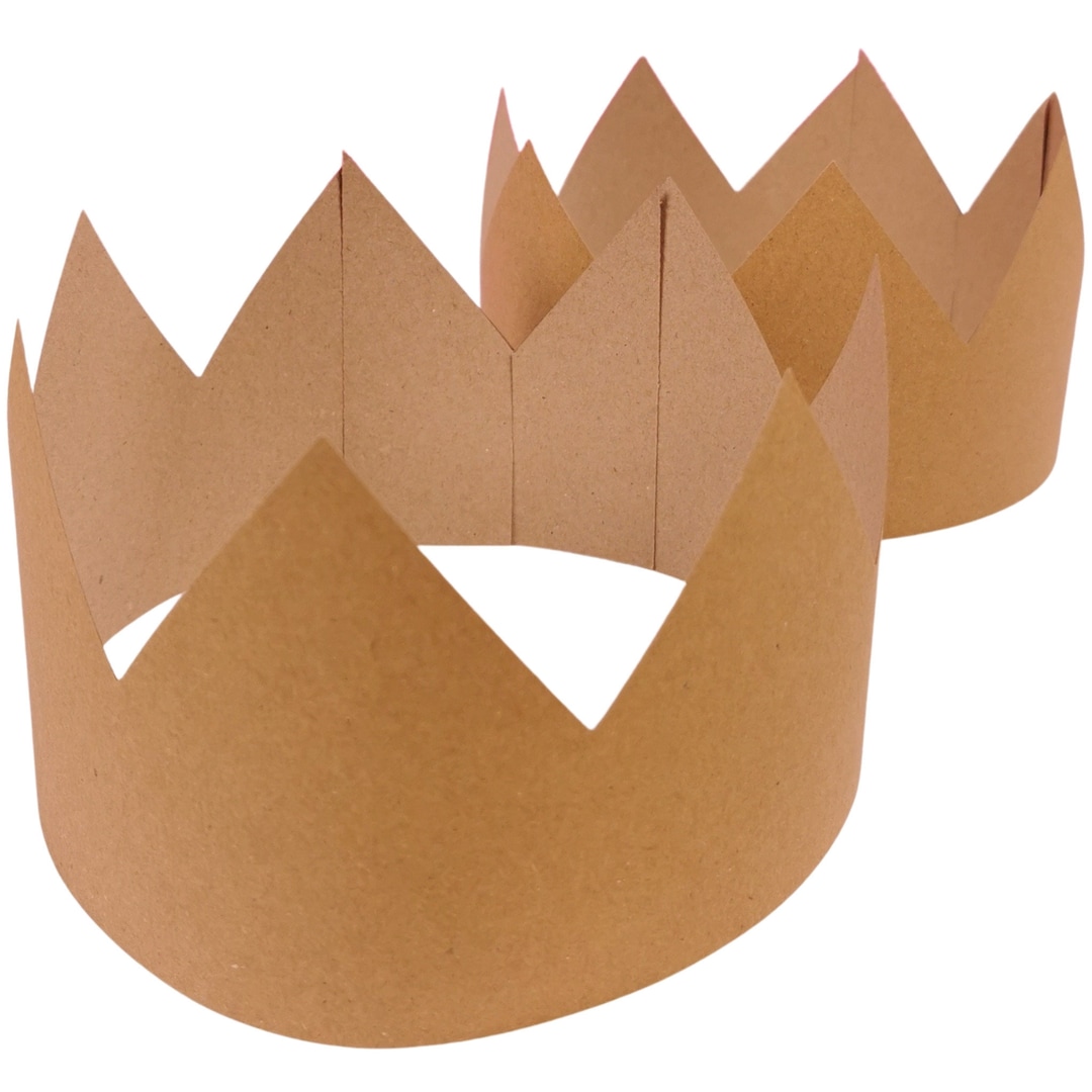 Recycled Kraft Crown Party Hats, DIY Craft Kit (12 Pack) - Etsy UK