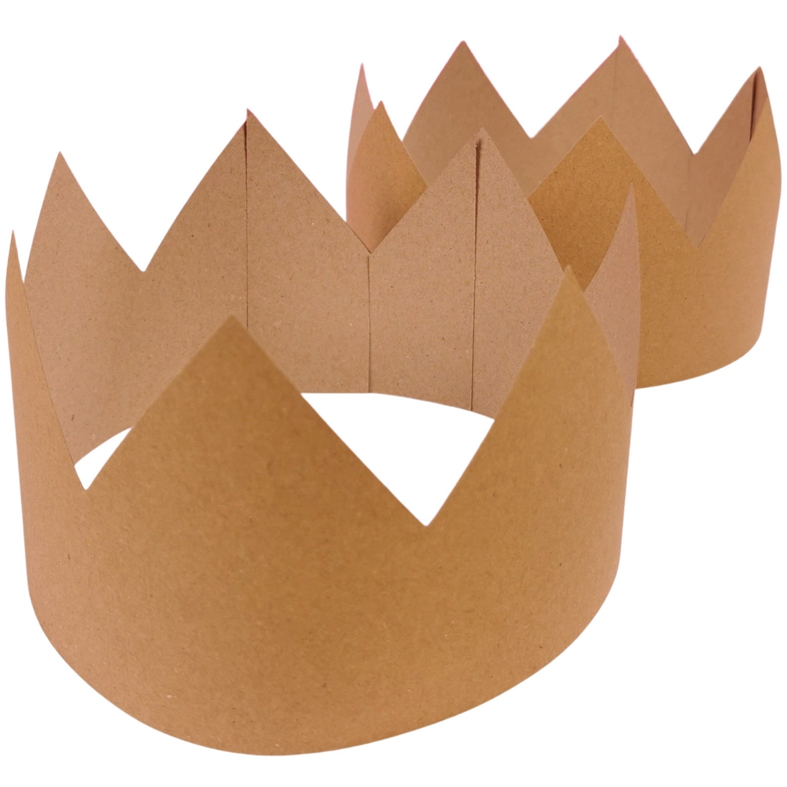 12 Recycled Kraft Crown Party Hats, Easy to Make Birthday Crown Hat ...