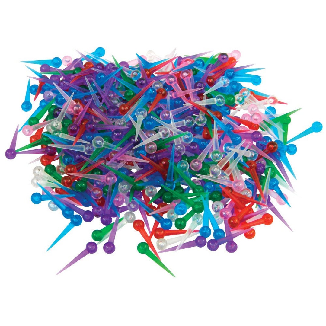 Plastic Sequin Push Pins for Kids Polystyrene Bauble Crafts Pack of 500 ...