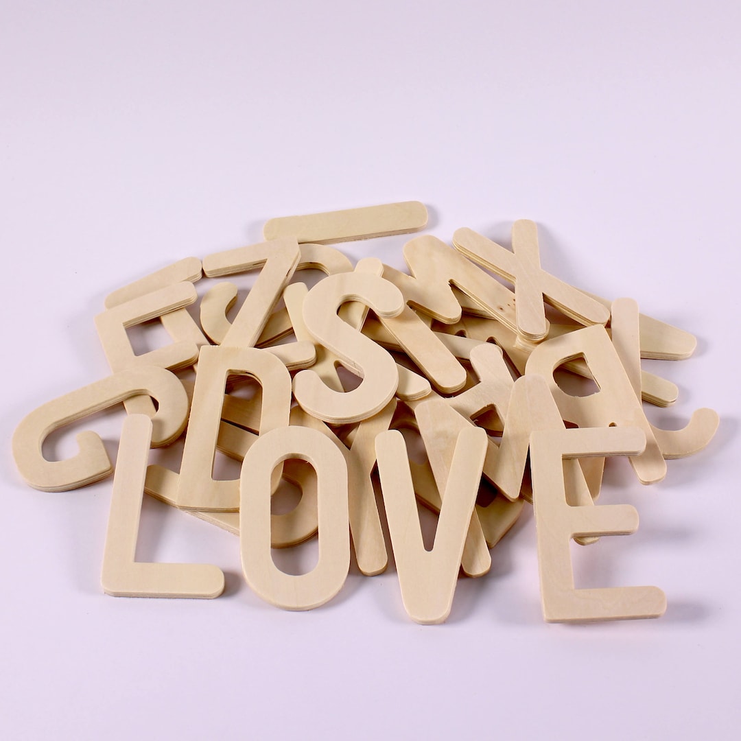 Wooden Alphabet Stencils: Kids' Uppercase Letter Craft Set - Etsy UK