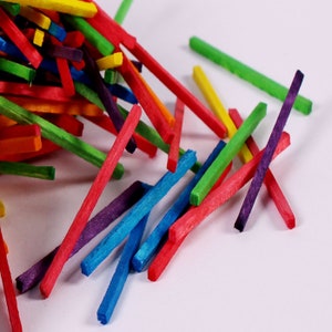 Coloured Wooden Craft Sticks Headless Matchsticks for Modelling Pack of ...