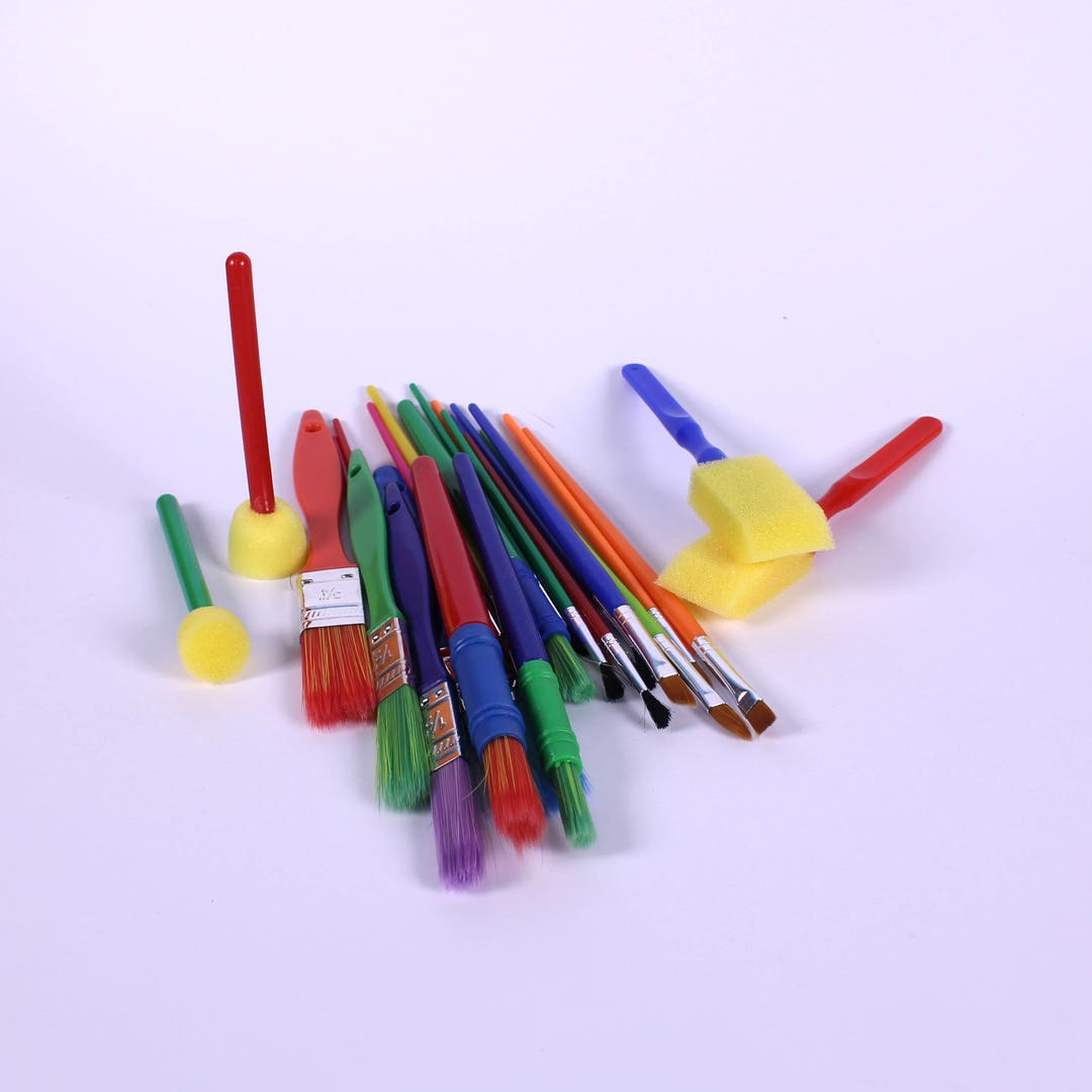 Paint Brushes & Painting Sponges Dabbers Easy Hold for Toddlers Kids ...