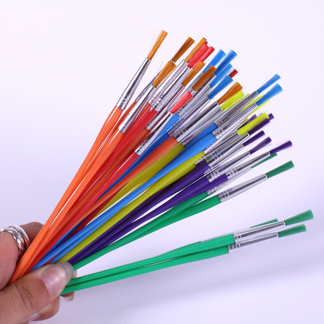 Synthetic Coloured Paint Brush for Kids Art & Painting Pack of 144 Thin ...
