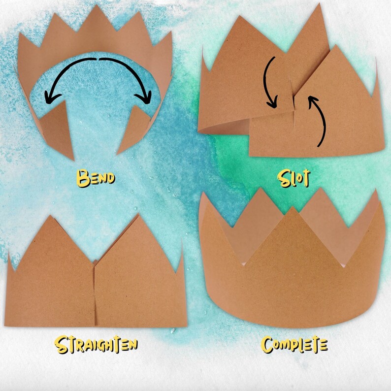 12 Recycled Kraft Crown Party Hats Easy to Make Birthday - Etsy