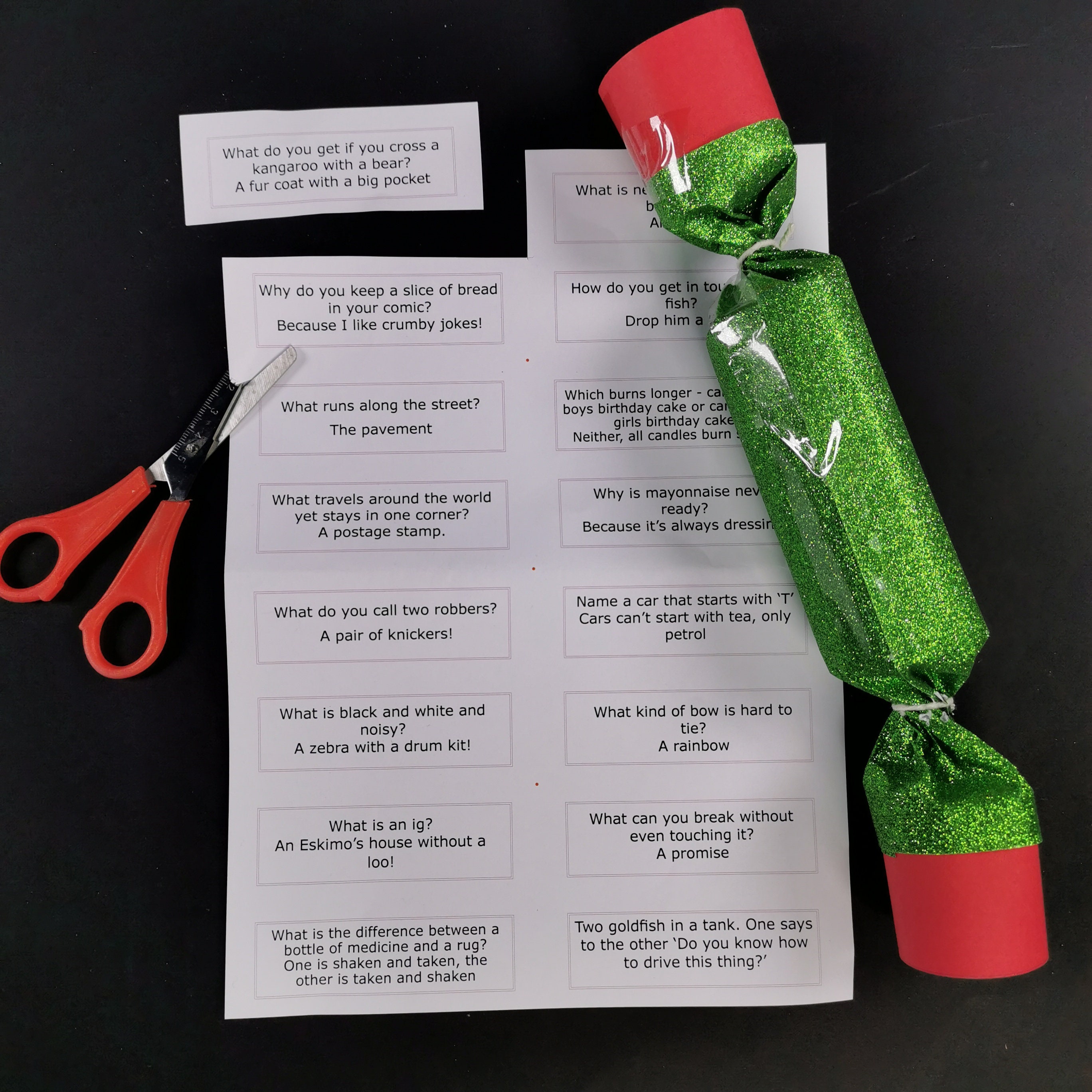 Cracker Jokes and Mottos for Christmas Cracker Crafting at Home or ...