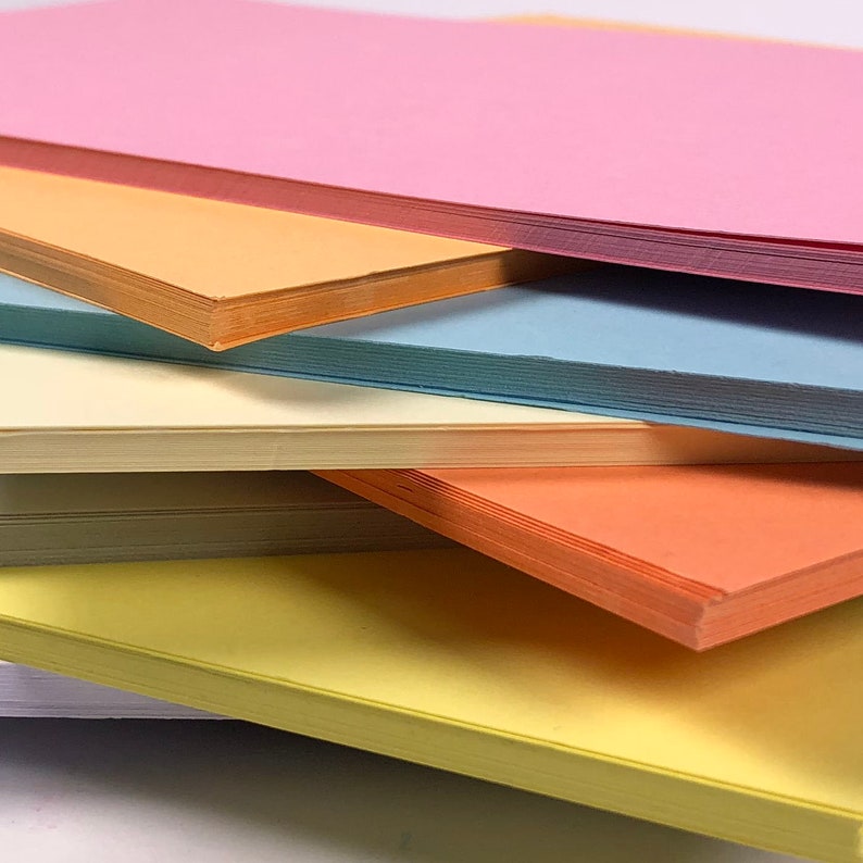 A5 Pastel Colour Card Pack 200 Sheets 10 Colours 180gsm - Etsy UK