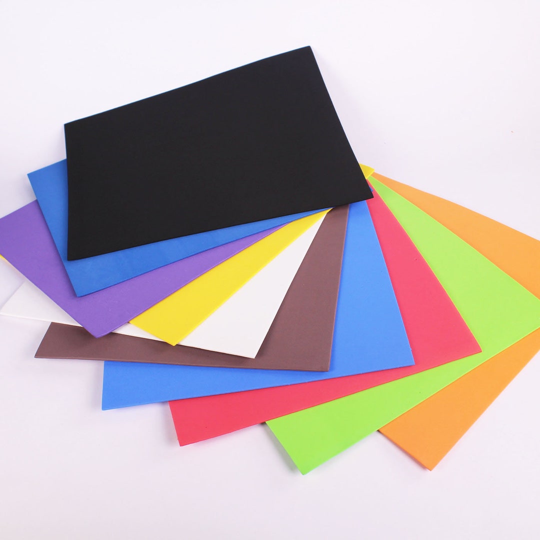 Coloured Neoprene Sheet Modelling Foam Easy Cut for Kids Craft Pack of ...