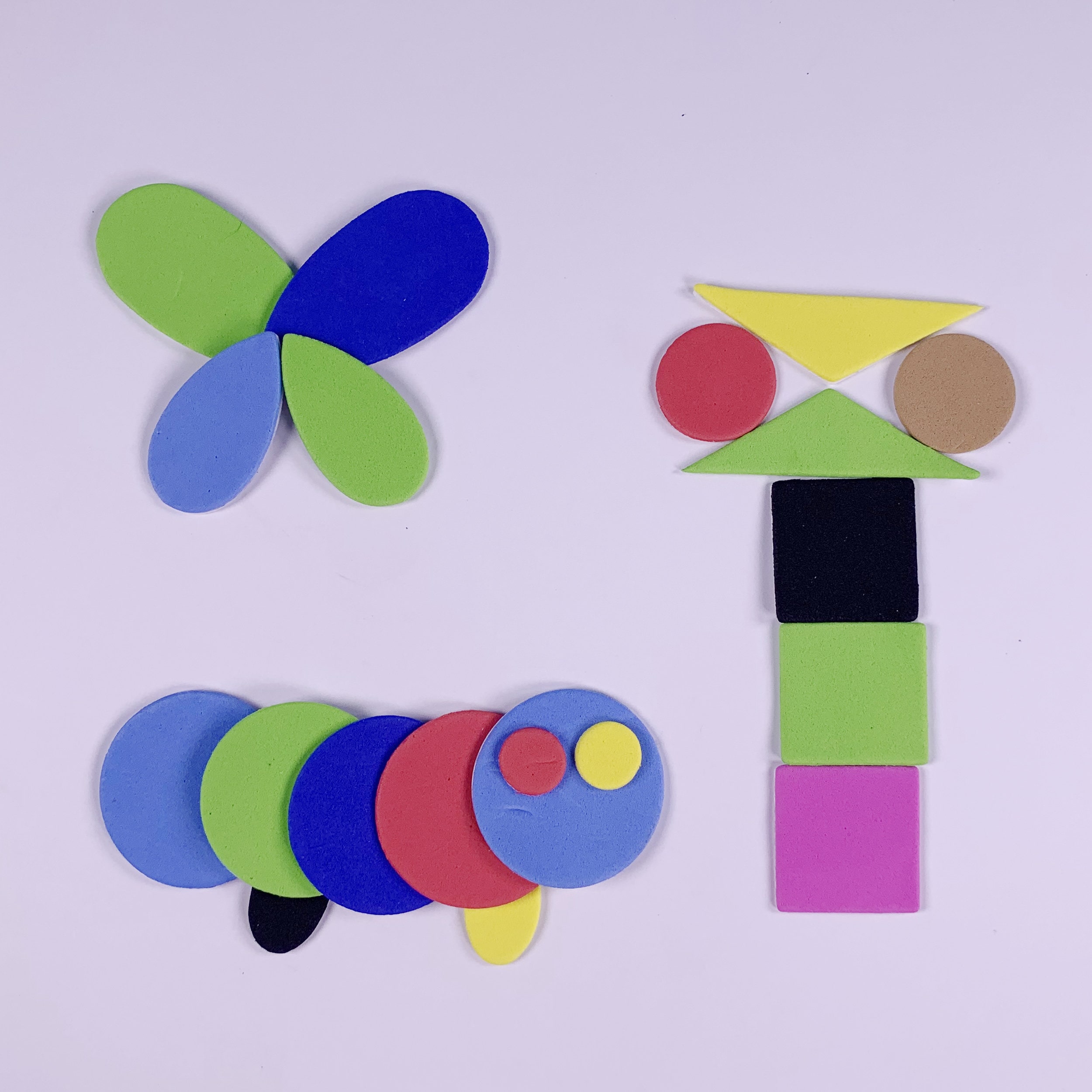 Bright Geometric Funky EVA Foam Shapes Peel & Stick Self | Etsy