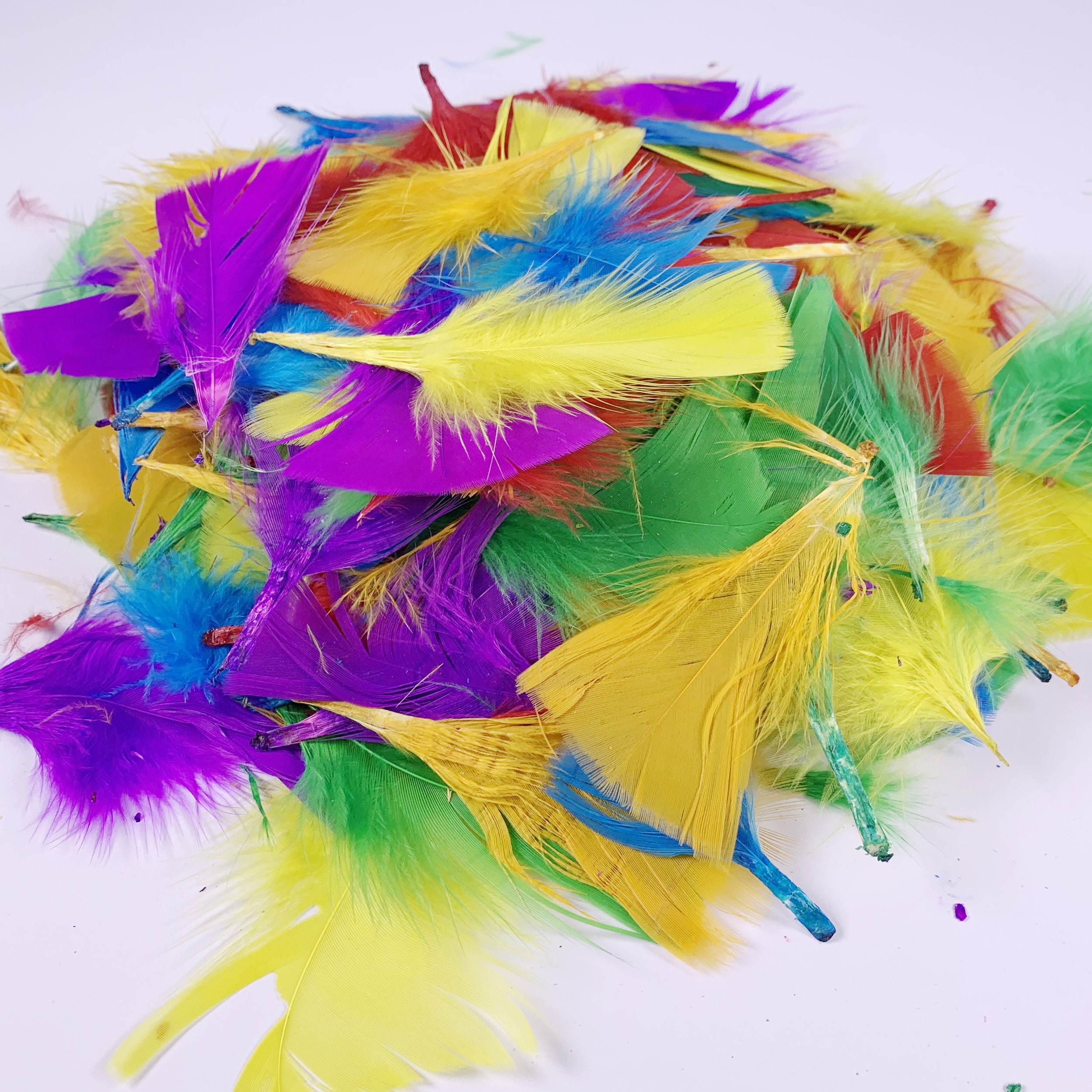 Coloured Craft Feathers Fluffy Colourful Mixed Pack for Crafts 50g Pack ...