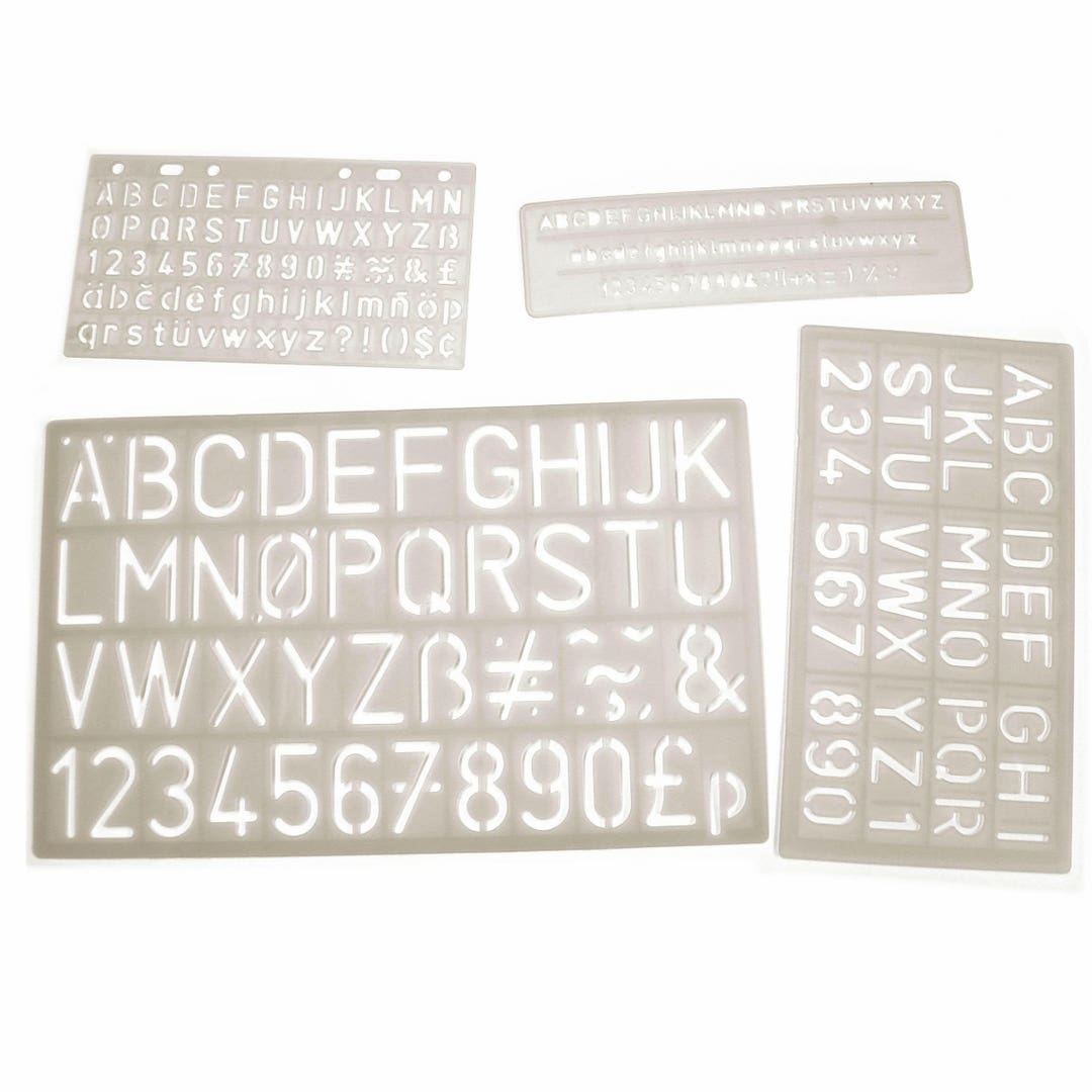 Large Plastic Letter Art Stencils Alphabet Drawing Templates for Kids ...