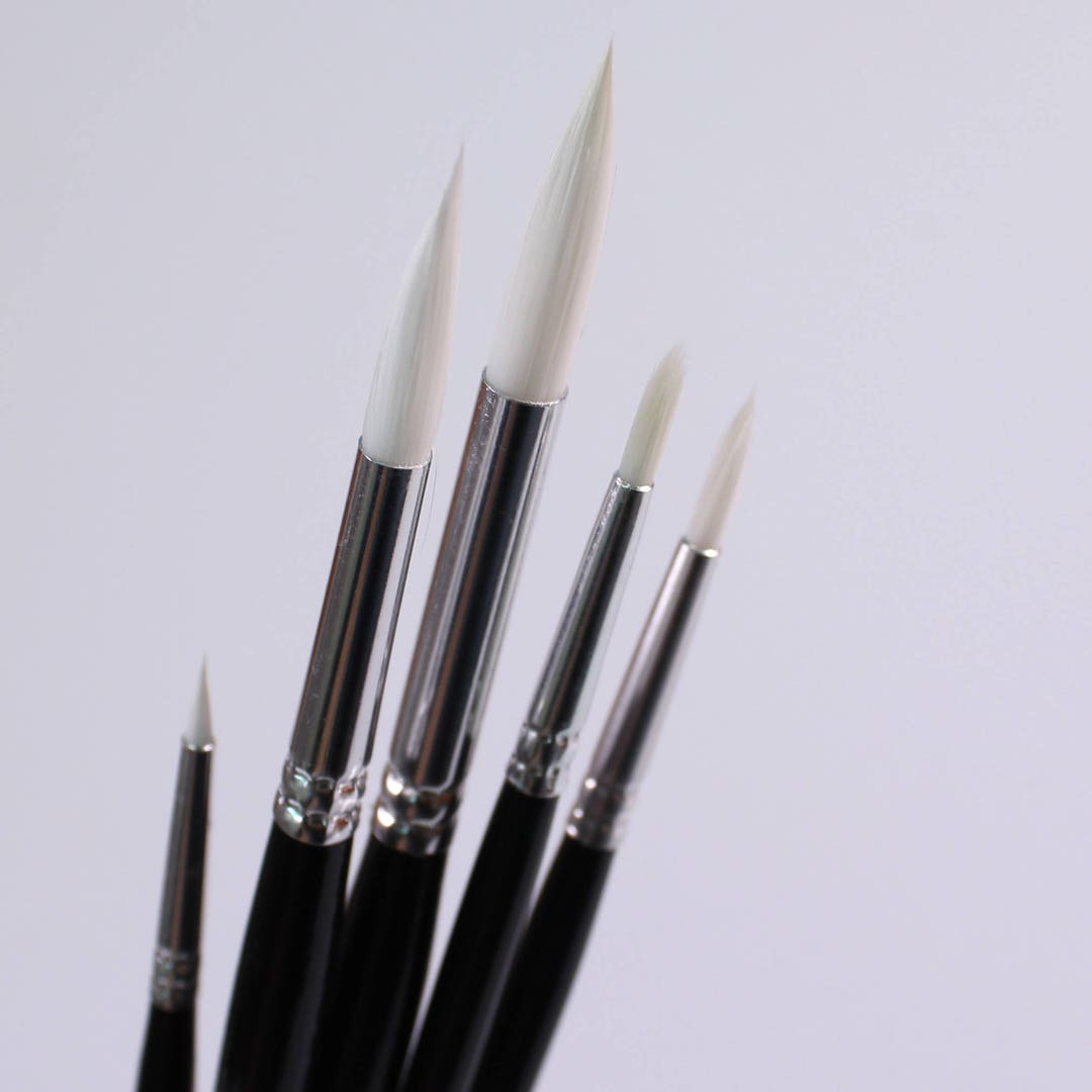 Synthetic Sable Watercolour Art Paint Brush Pack of 5 Soft Bristle ...