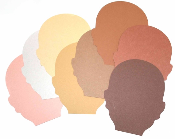 Multi Cultural Plain Paper Faces to Decorate in Various Skin | Etsy UK