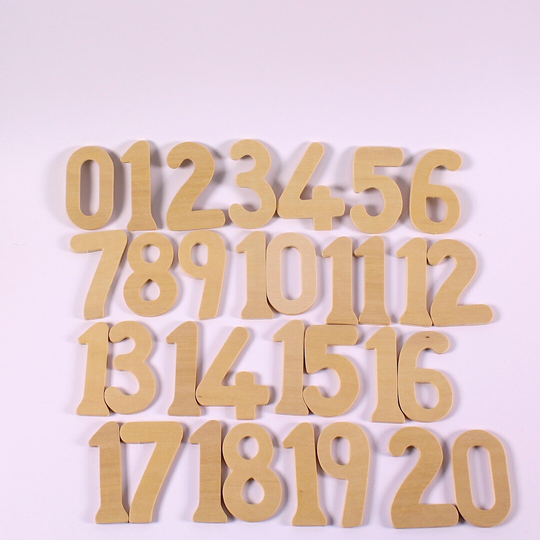 Large Wooden Numbers & Symbols Stencils for Kids Art Pack of 42 Drawing ...