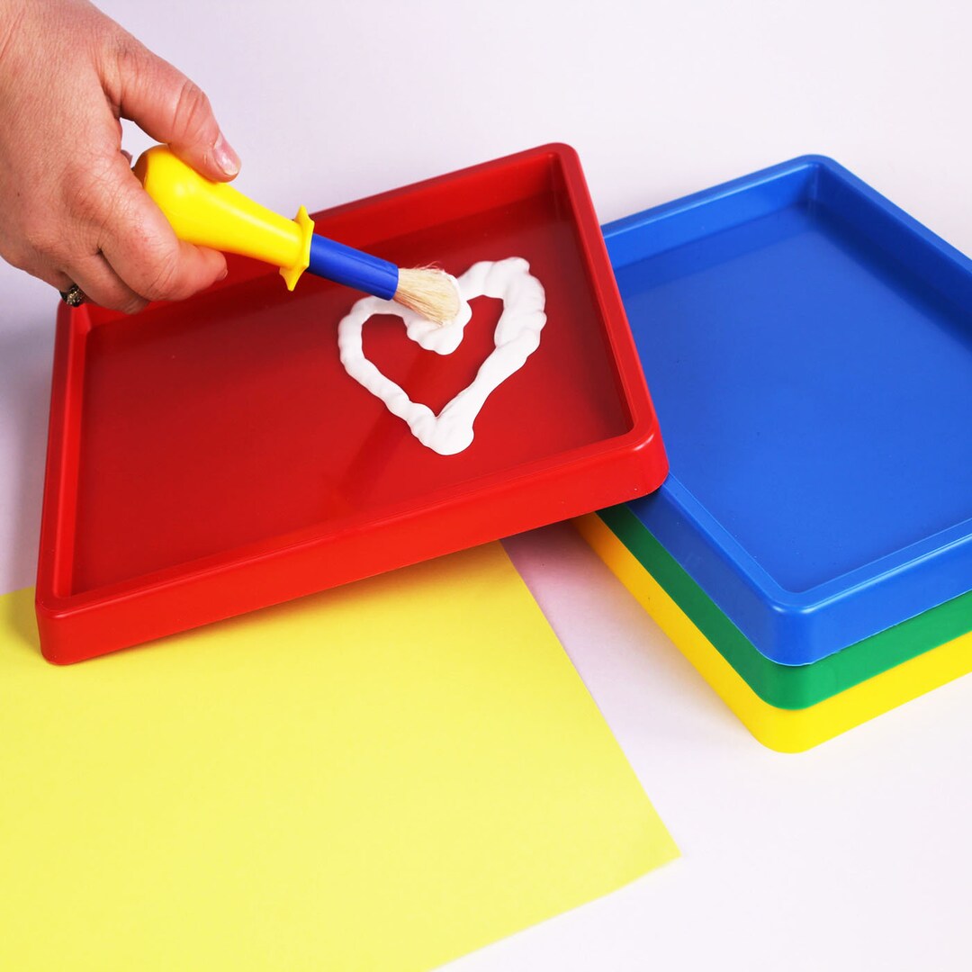 Paint & Inking Large Coloured Plastic Art Mixing Tray for Kids Painting ...