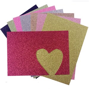 A6 Glitter Card 280gsm 10 Sheets of Coloured Glitter Card, Great for ...