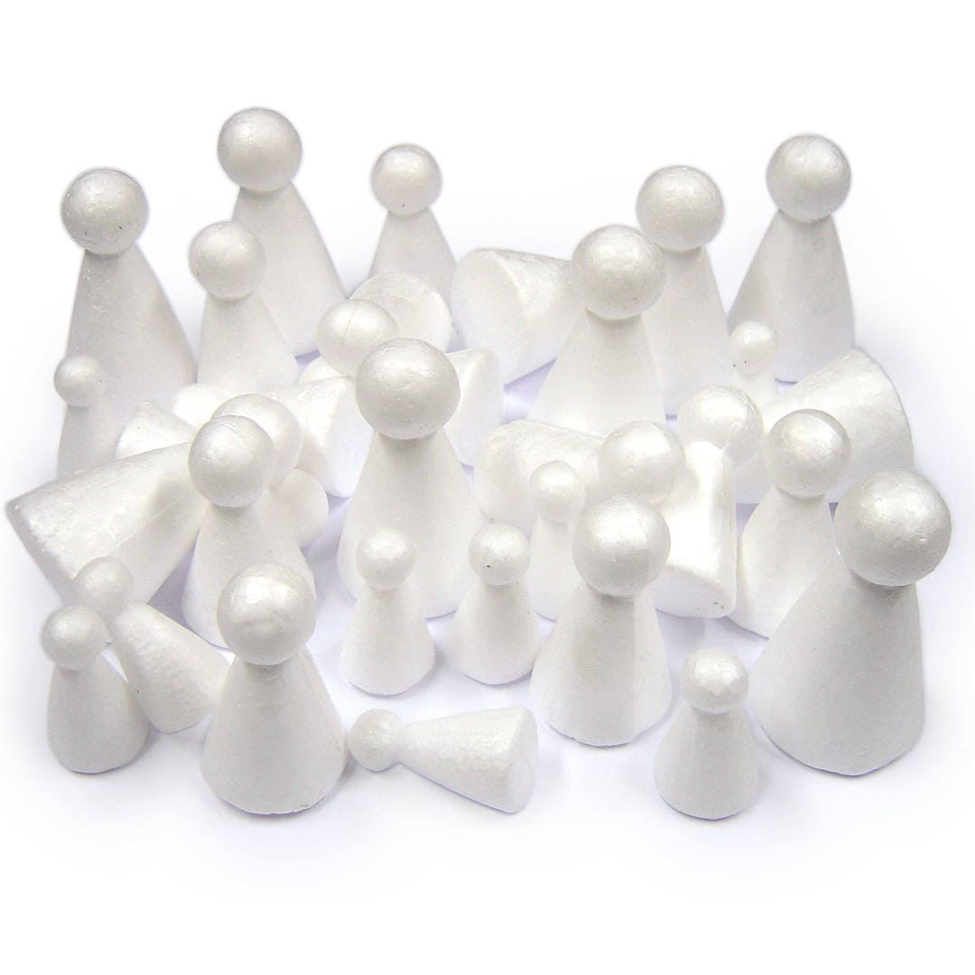 White Polystyrene 3D People Shapes Individual Modelling Dolls Pack of ...
