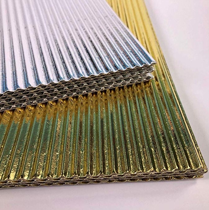 A3 Metallic Silver & Gold Corrugated Card Sheets 24 Metallic | Etsy UK