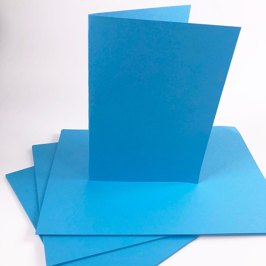 A4 Bright Blue Card 10 Sheets Craft Card Plain Blue Card 160gsm A4 ...