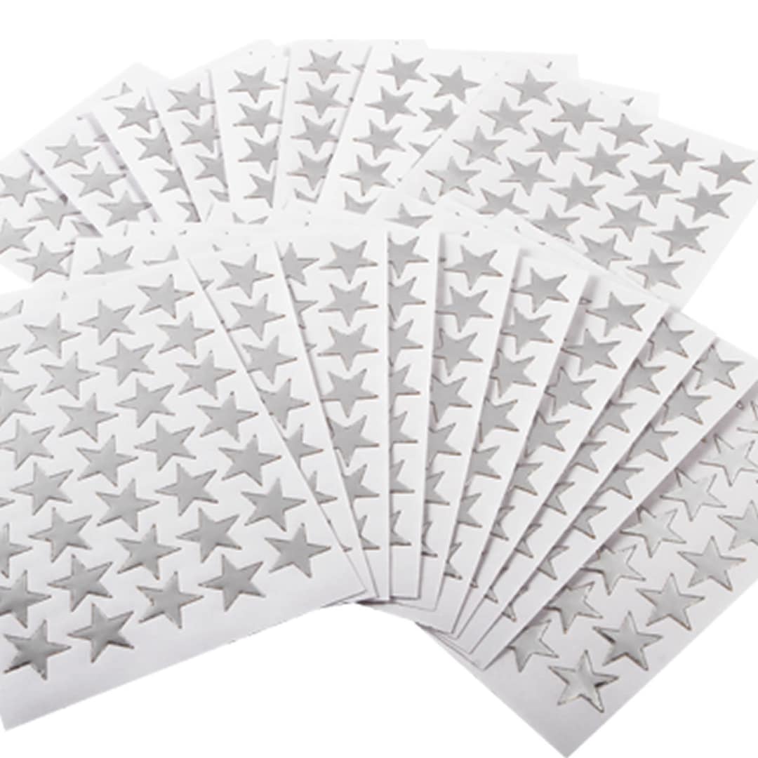 Silver Star Stickers for Kids Encouragement Well Done Encouraging Merit ...