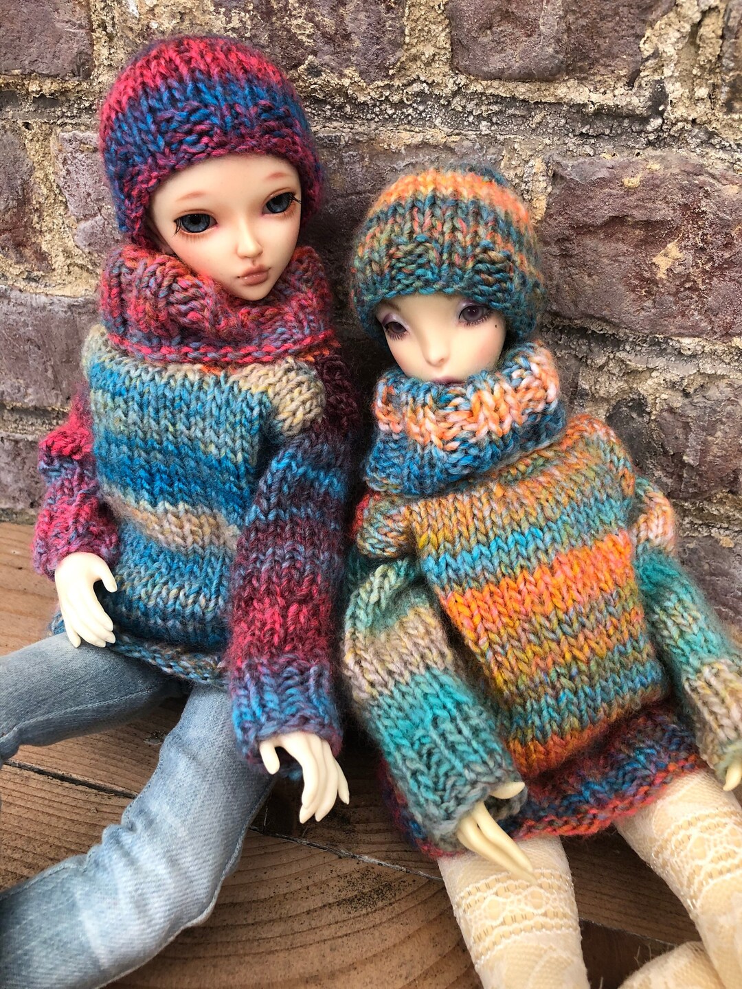 Rainbow Sweaters and Hats for BJD Doll MSD - Etsy