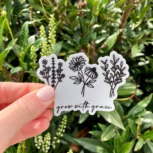 Grow With Grace, Grace Sticker, Saved by Grace Sticker, Grace Upon ...