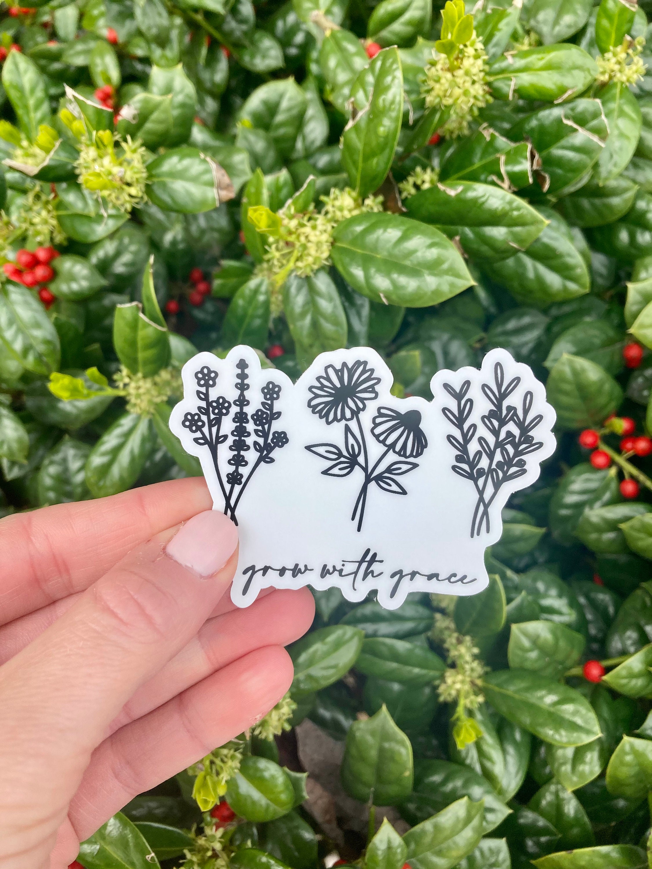 Grow With Grace, Grace Sticker, Saved by Grace Sticker, Grace Upon ...