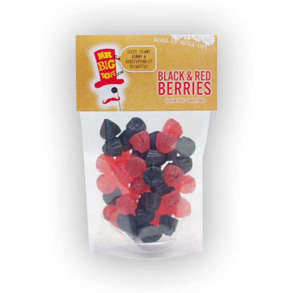 Gummy Black & Red Berries Retro Sweets | Etsy