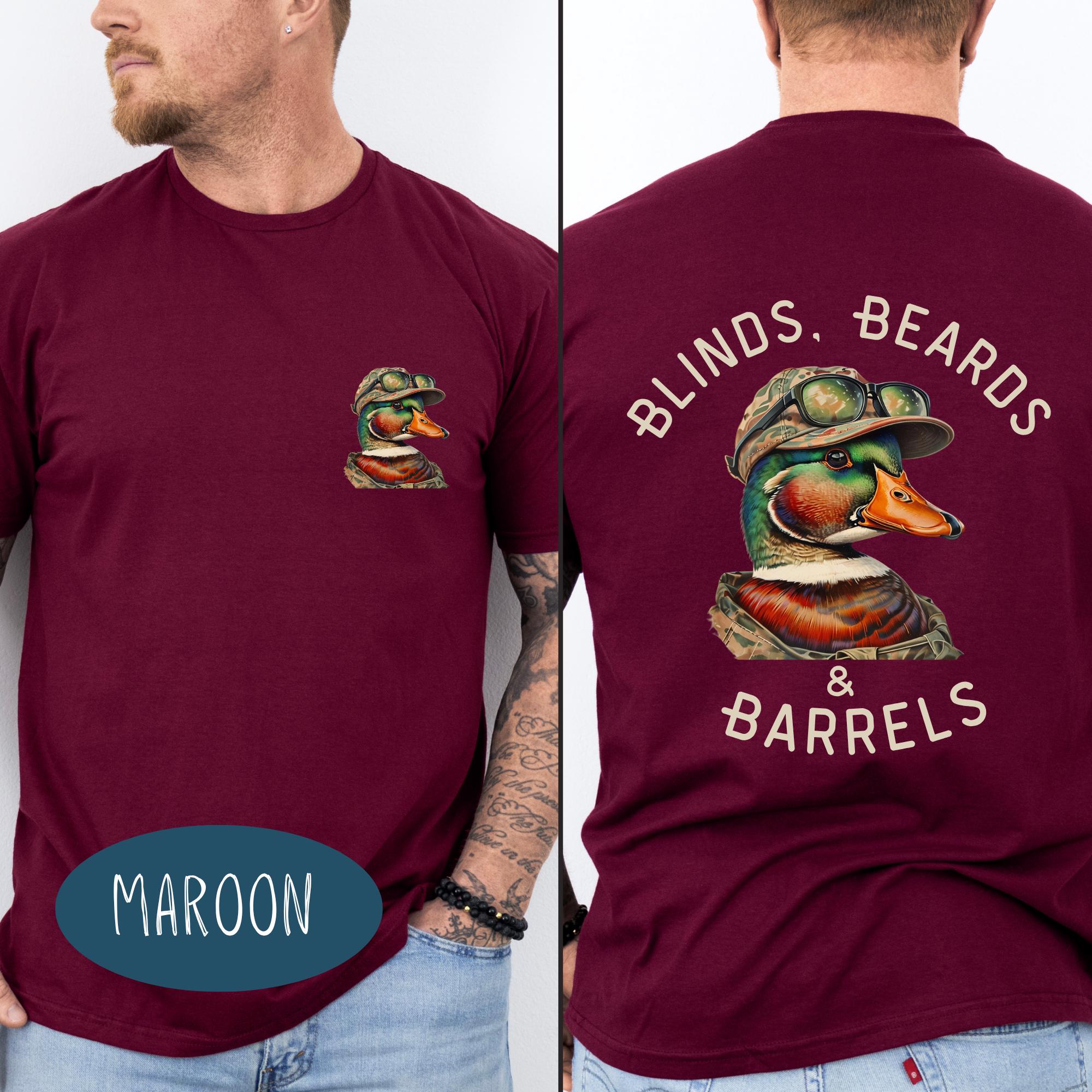 Duck Hunting Shirt for Men | Blinds Beards and Barrels Tee | Waterfowl ...