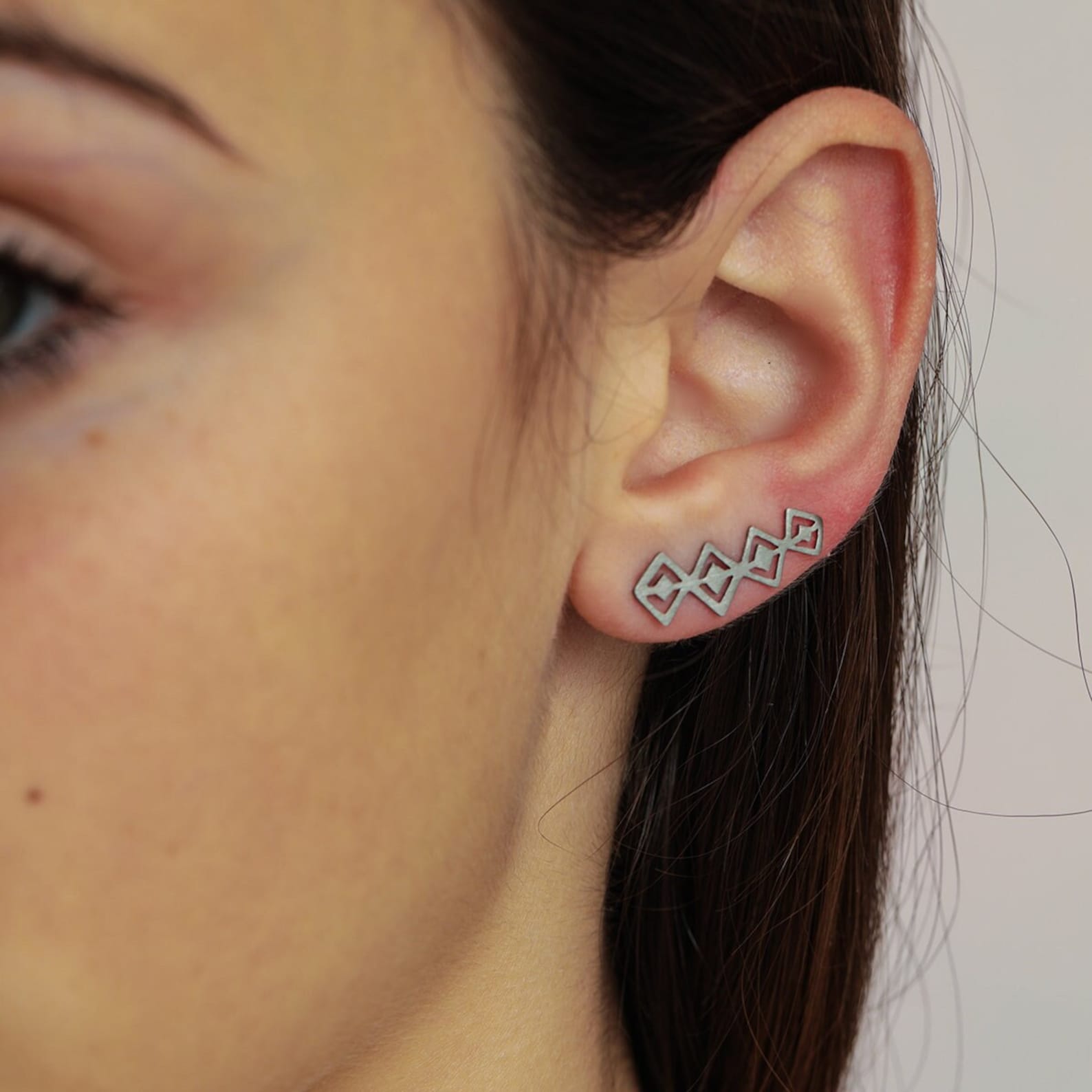 Climber Earrings rhombus Earrings ear Climber Geometric - Etsy UK