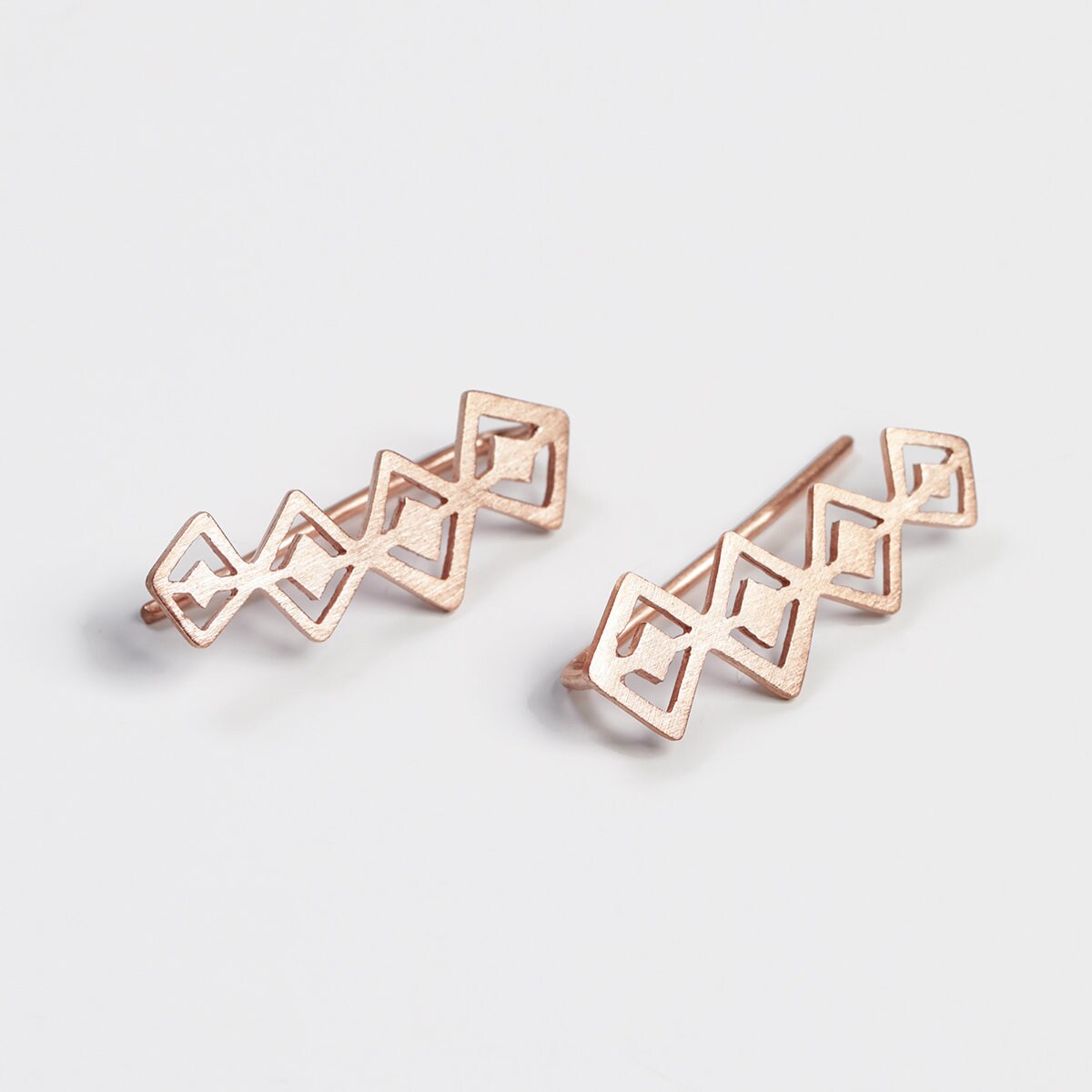 Climber Earrings rhombus Earrings ear Climber Geometric - Etsy UK