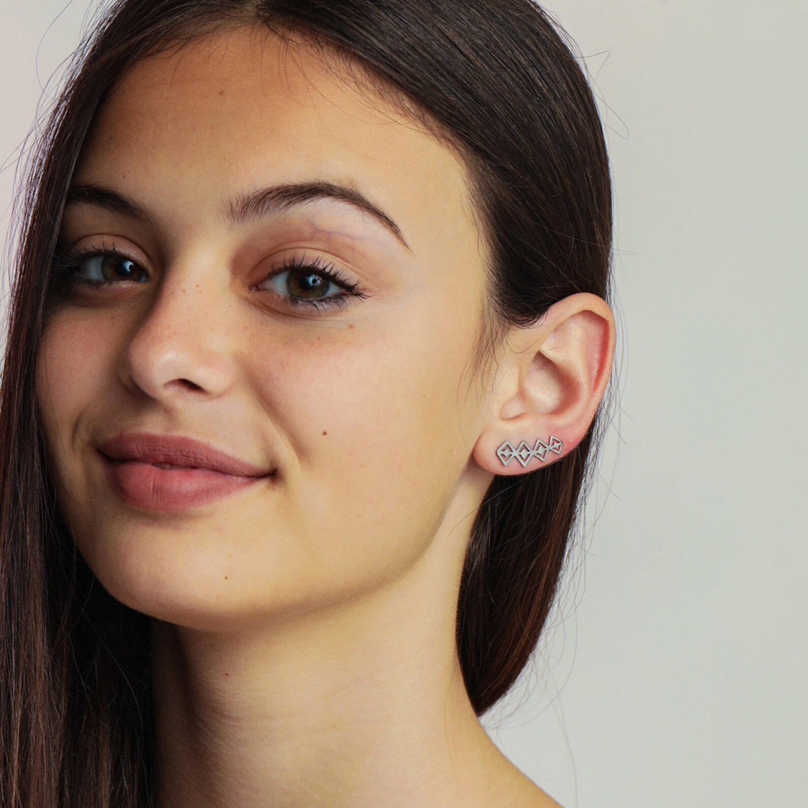 Climber Earrings rhombus Earrings ear Climber Geometric - Etsy UK