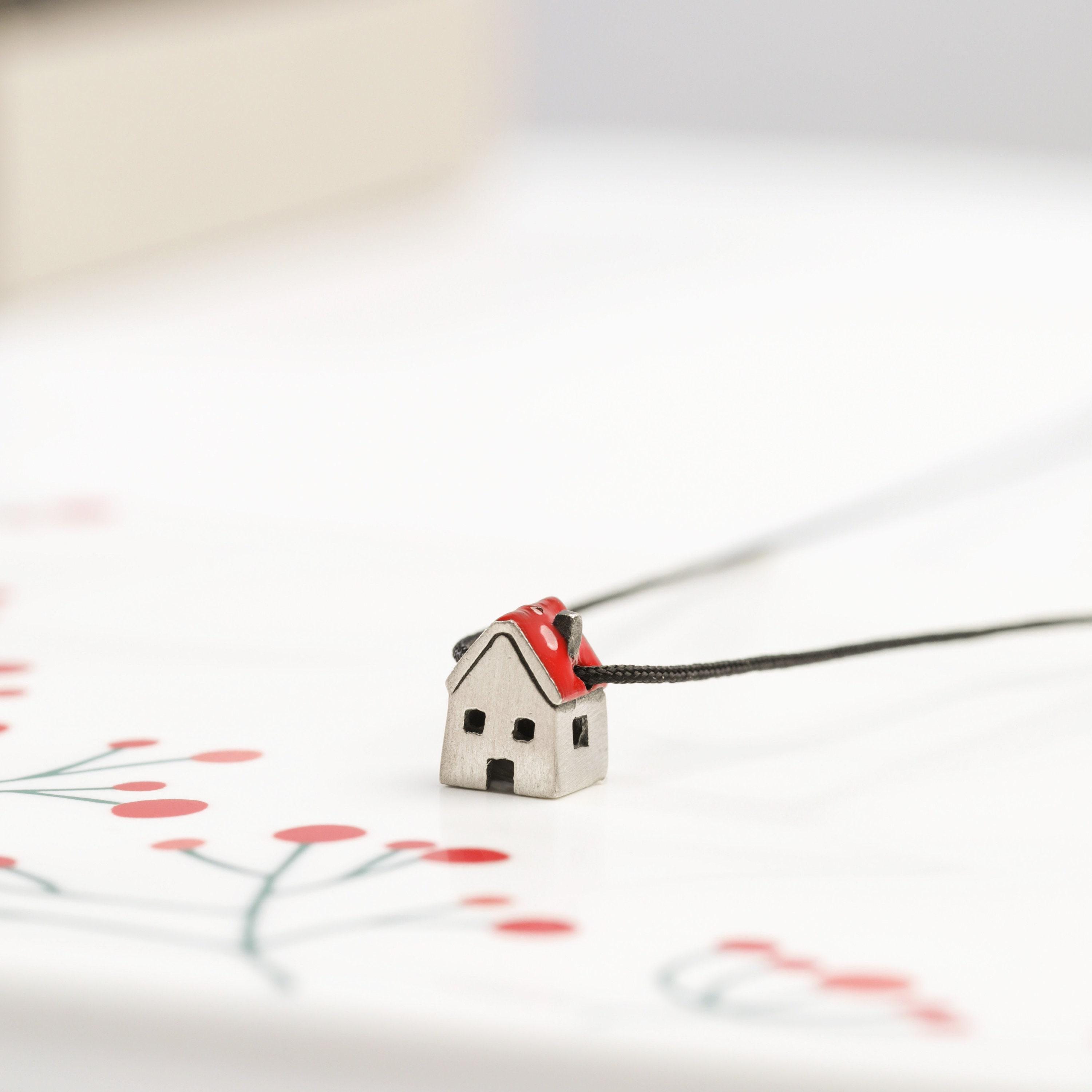 House Necklace, Sterling Silver House Necklace, Silver Home Pendant ...