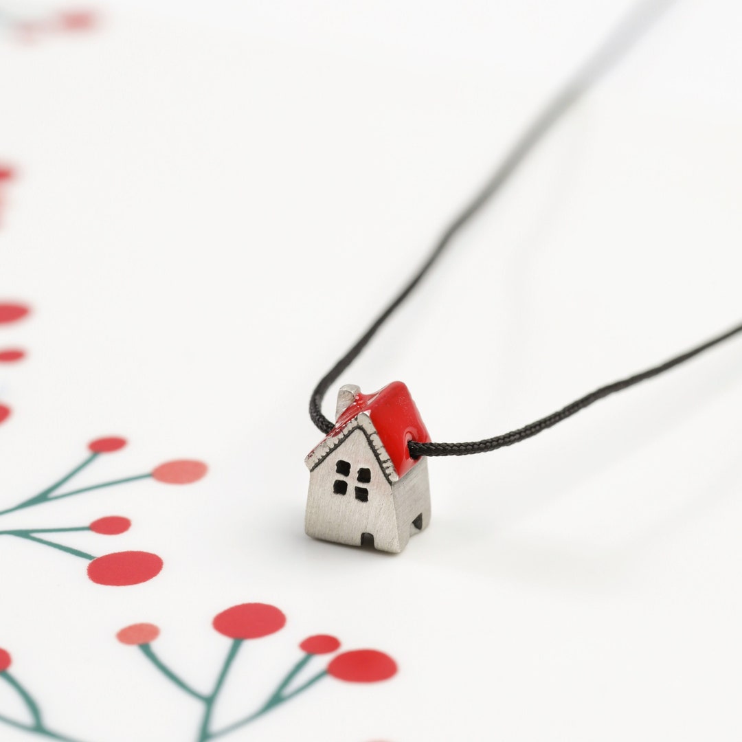 Miniature House Necklace, Lucky Charm Necklace, Stay Safe Necklace ...