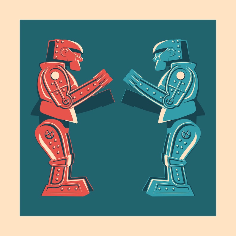 Rock 'em Sock 'em Robots Screenprint - Etsy