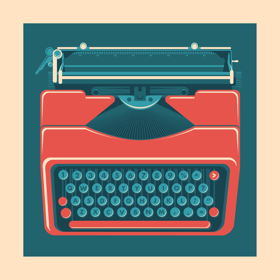 Typewriter Screenprint - Etsy