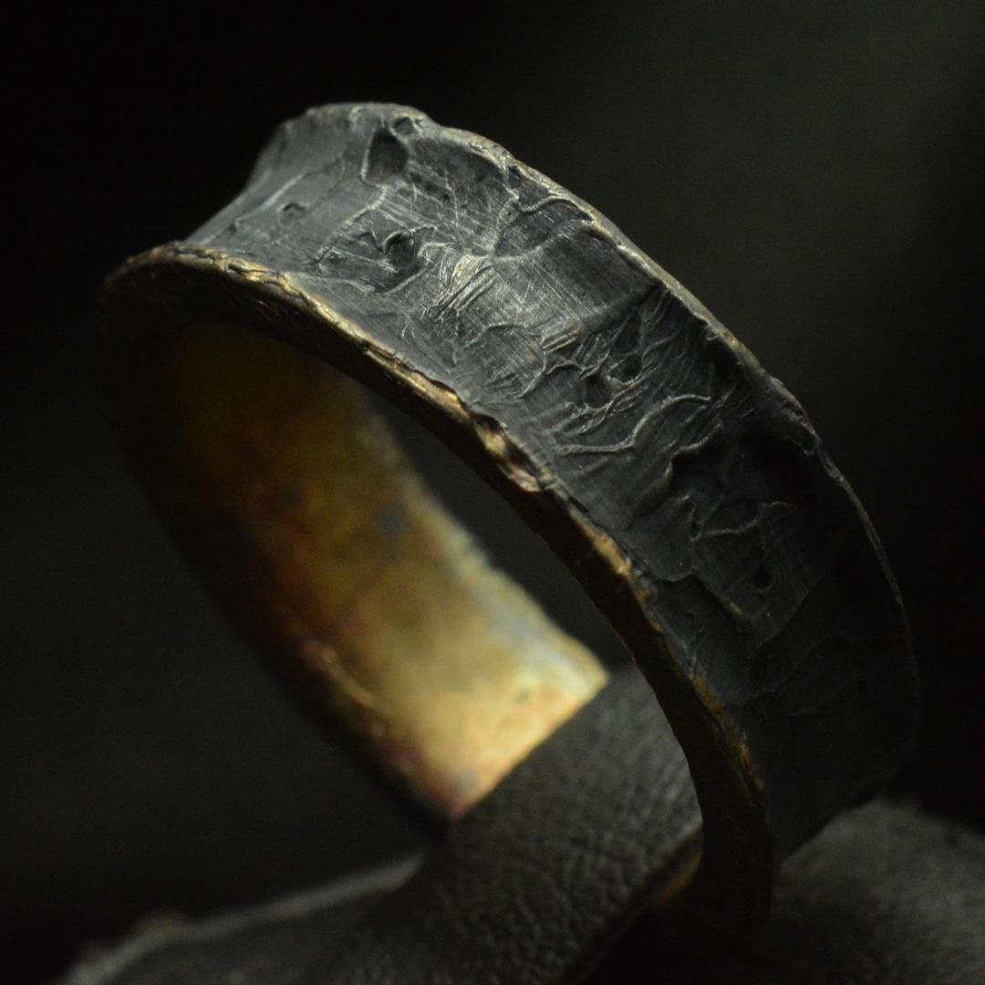 Into the Fire Jewelry Molten Core Ring .925 Sterling Silver Ring Band ...