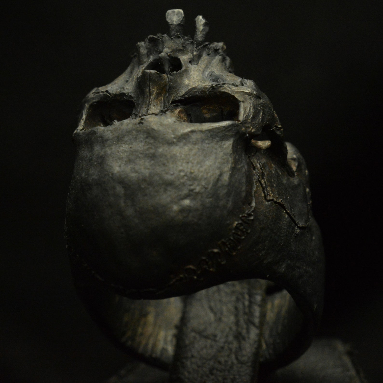 Skull Ring Into the Fire Jewelry Decayed Half Jaw Silver - Etsy