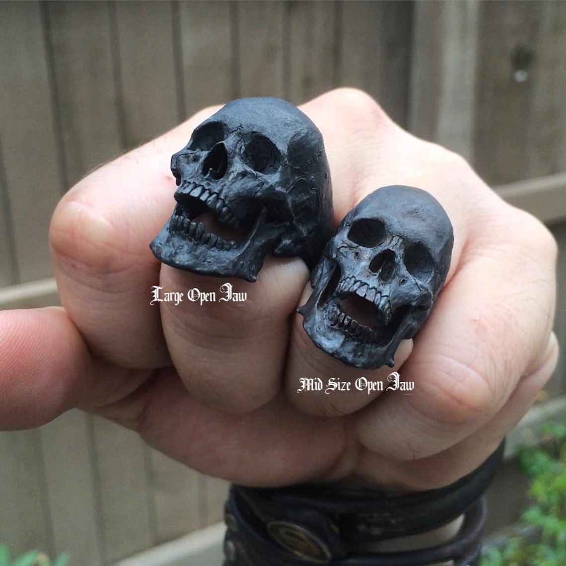 Into the Fire Jewelry Skull Ring Mid Size Open Jaw Silver - Etsy