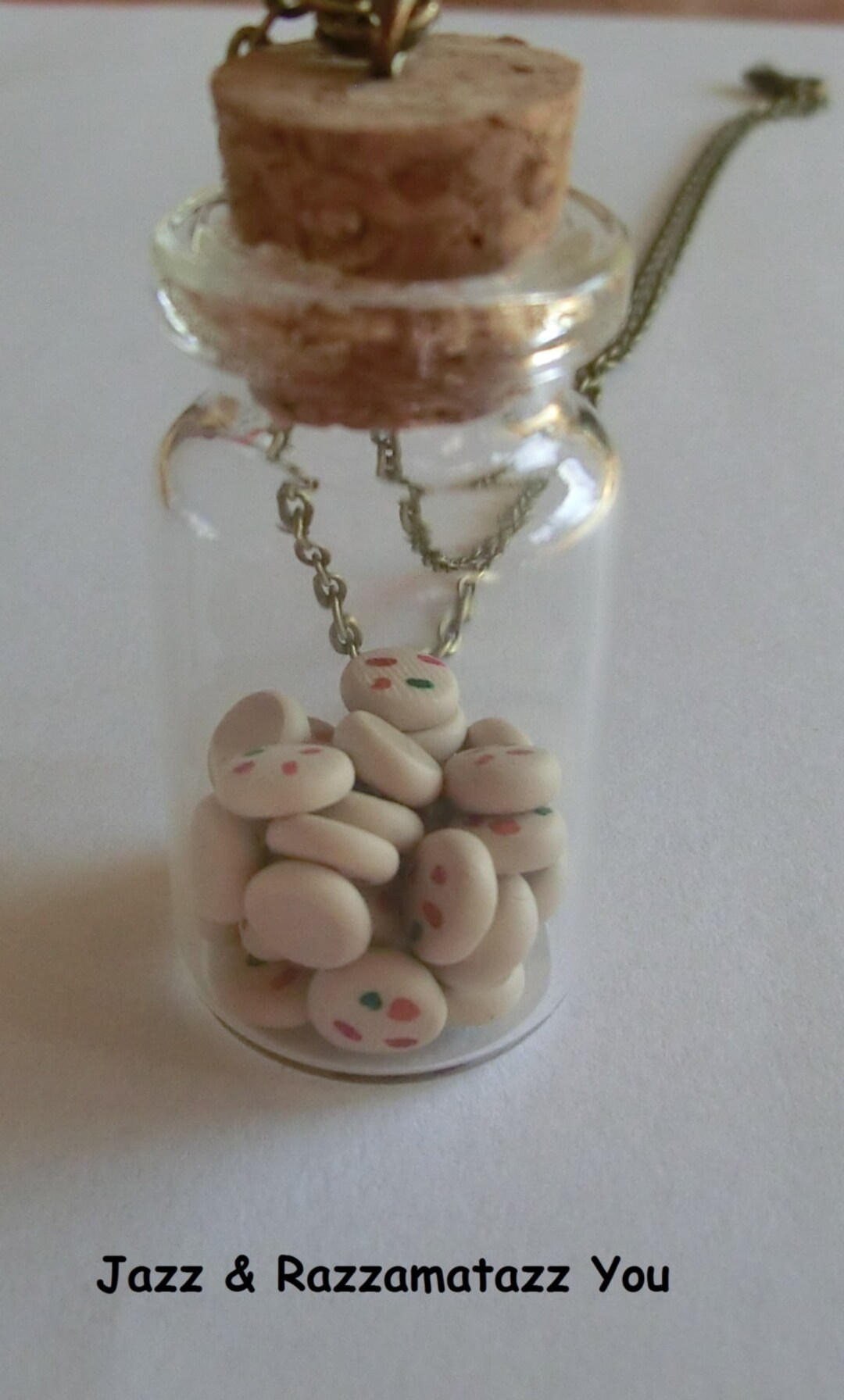 Handcrafted Fimo Mini Dotty Cookie Bottle Necklace - Etsy