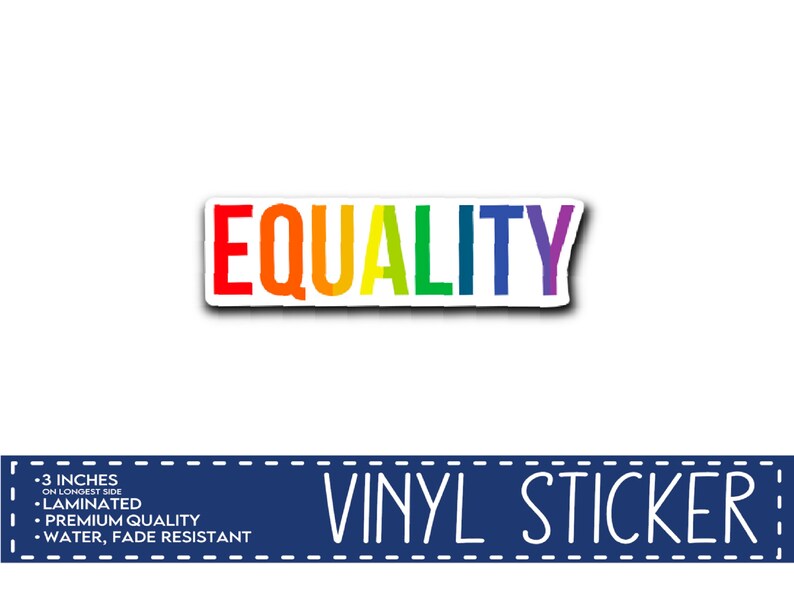 Equality Sticker Rainbow Pride Equal Rights Vinyl Decal - Etsy