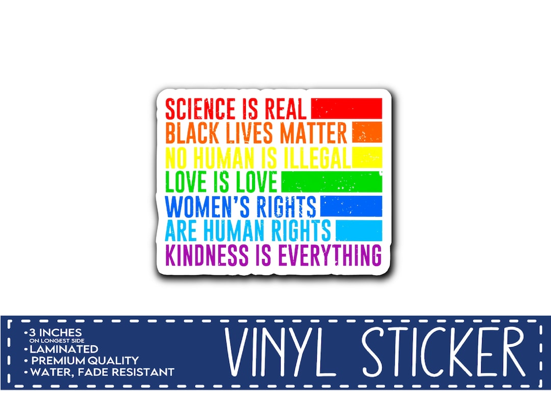 Science is Real Rainbow Sticker Black Lives Matter Climate - Etsy
